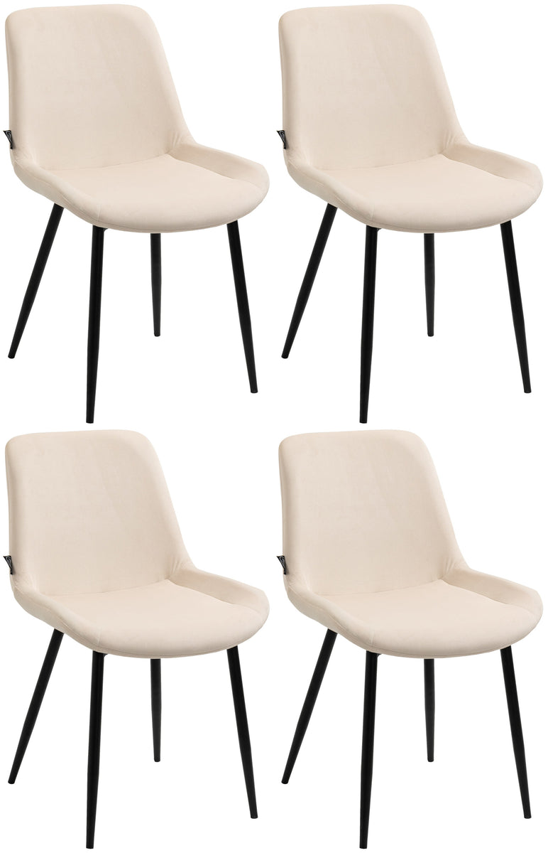 Lot de 4 chaises de salle à manger design moderne et confortable en ve ...