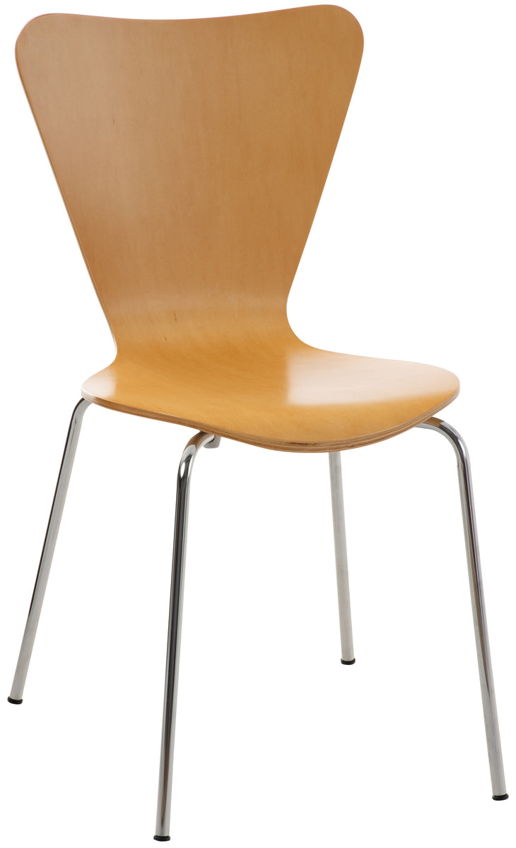 Chaise de cuisine salle à manger x1 empilable dossier triangle en bois ...