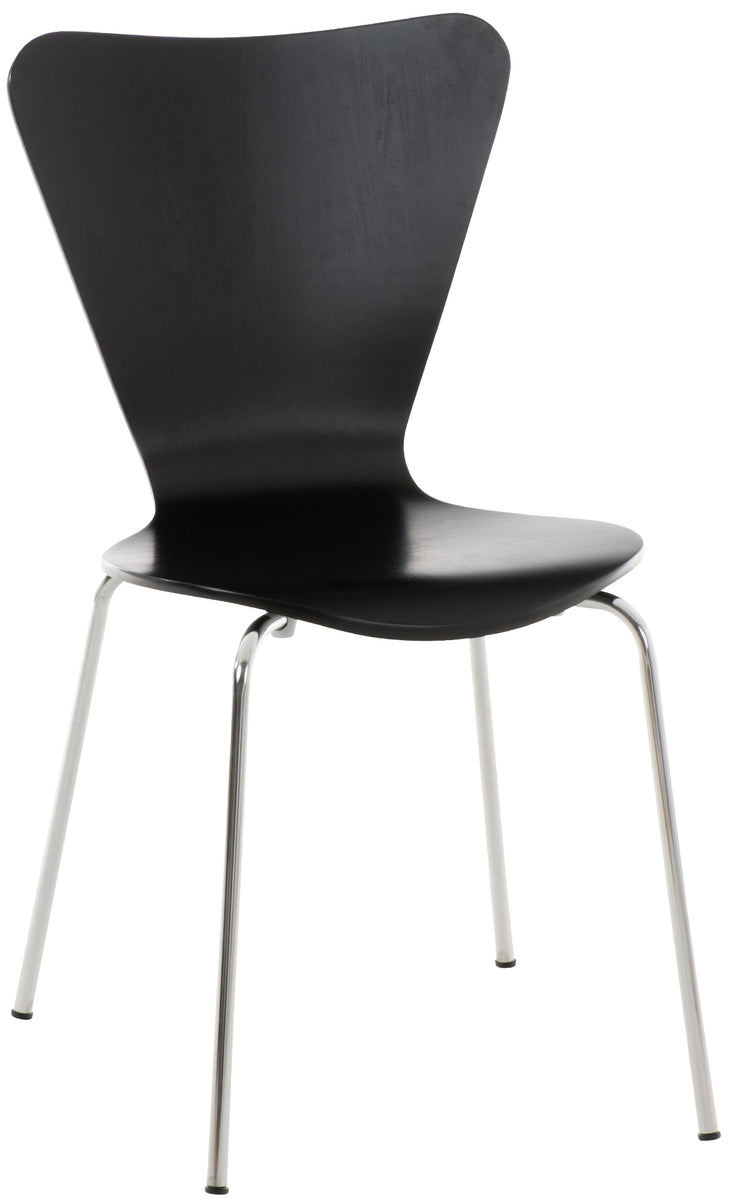 Chaise de cuisine salle à manger x1 empilable dossier triangle en bois ...