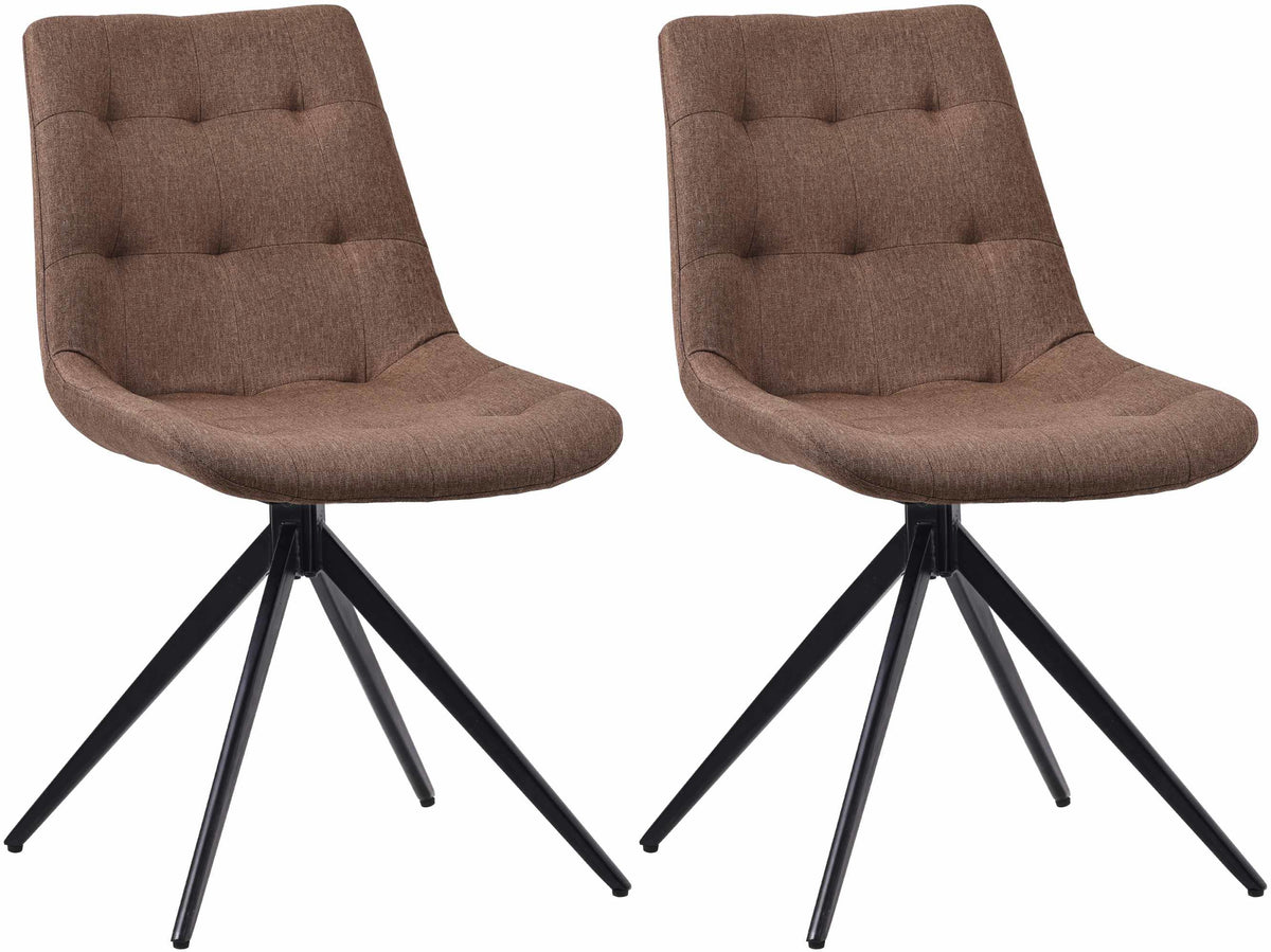 Lot de 2 chaises contemporaine pivotante avec pieds croisés en métal n ...