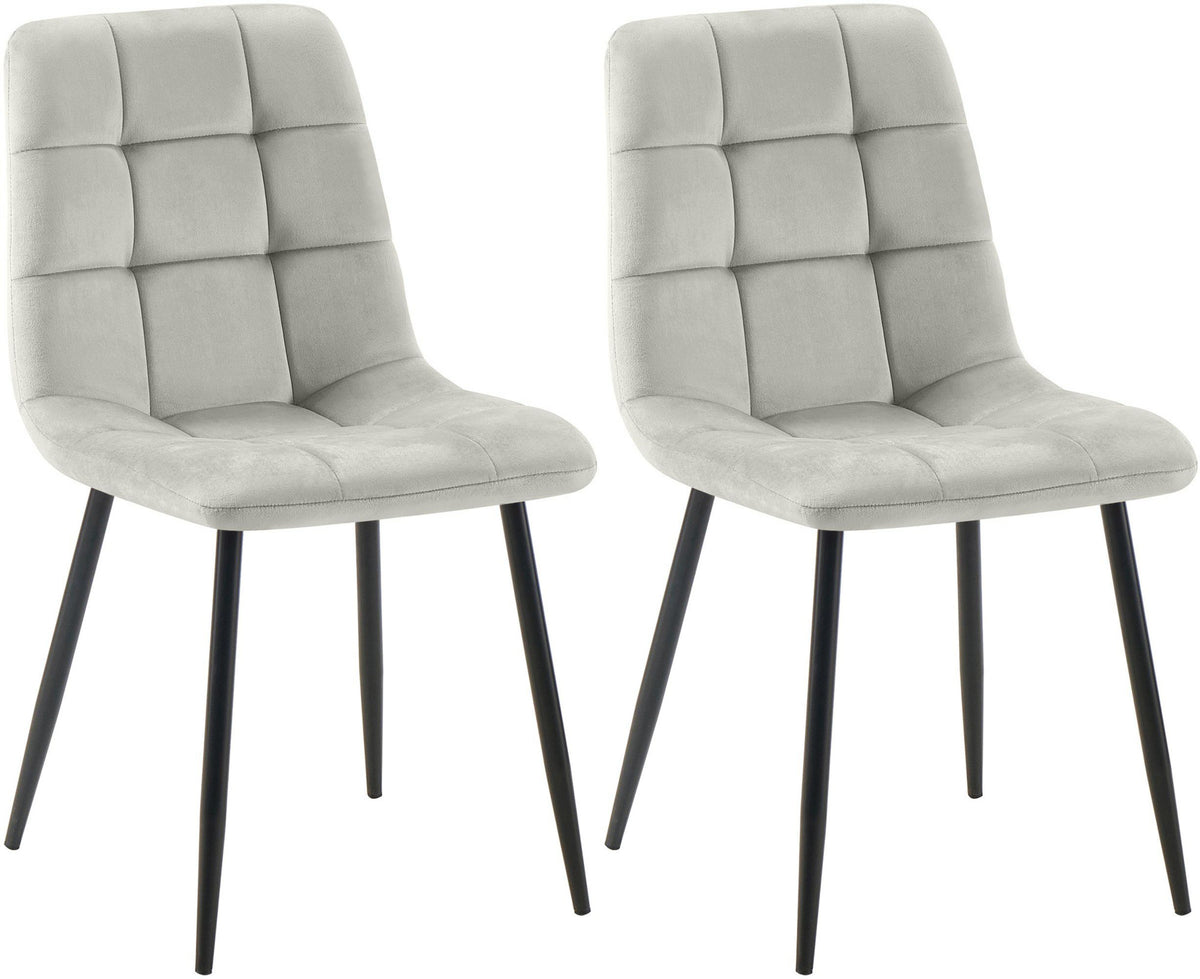 Lot de 2 chaises de salle à manger coutures décoratives carrées en vel ...