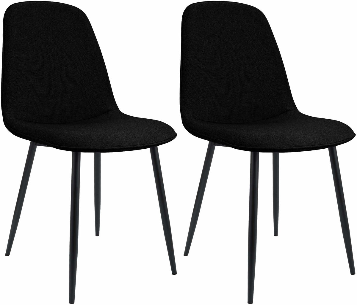 Lot de 2 chaises de salle à manger élégantes et minimalistes en tissu ...