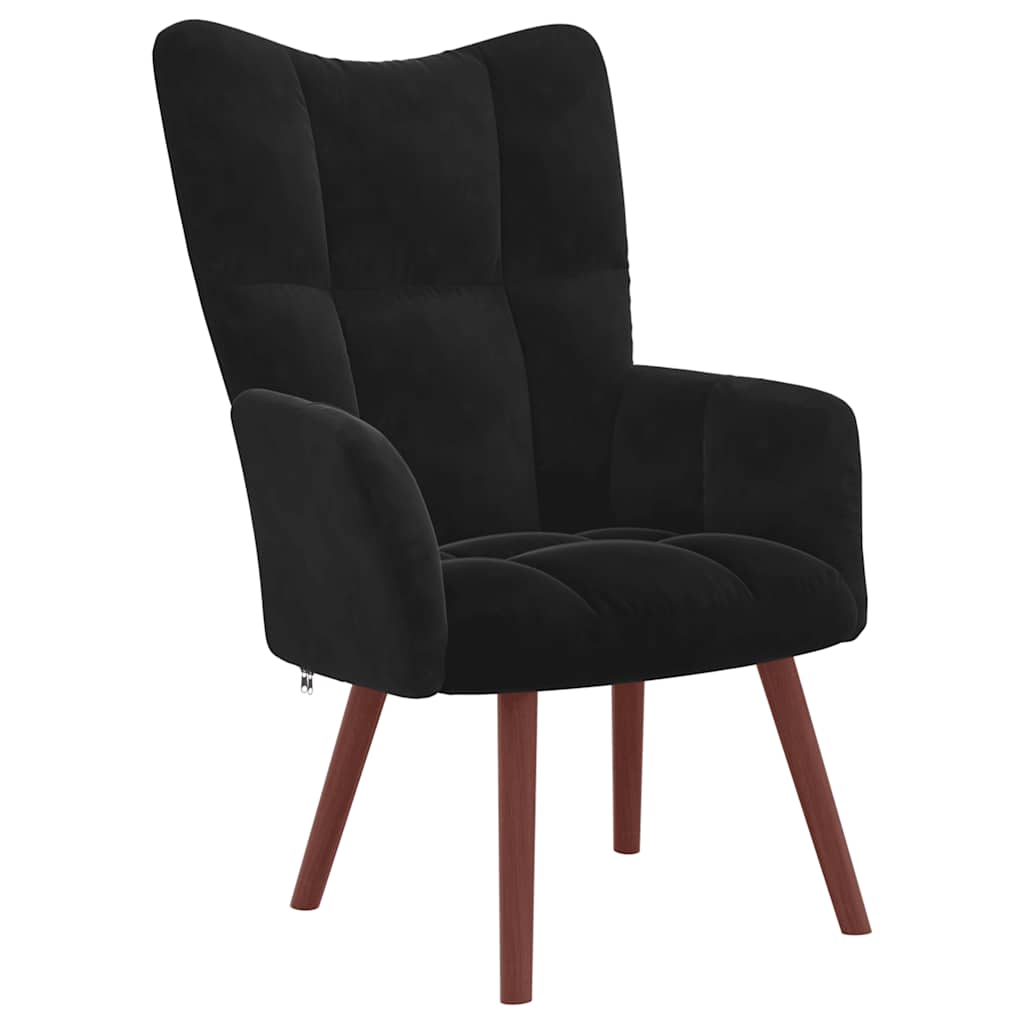 Fauteuil lounge chaise de canapé design moderne en velours noir DEC026 ...