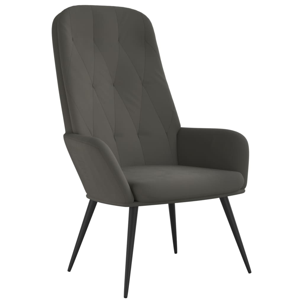 Fauteuil lounge chaise de canapé design moderne en velours gris foncé ...
