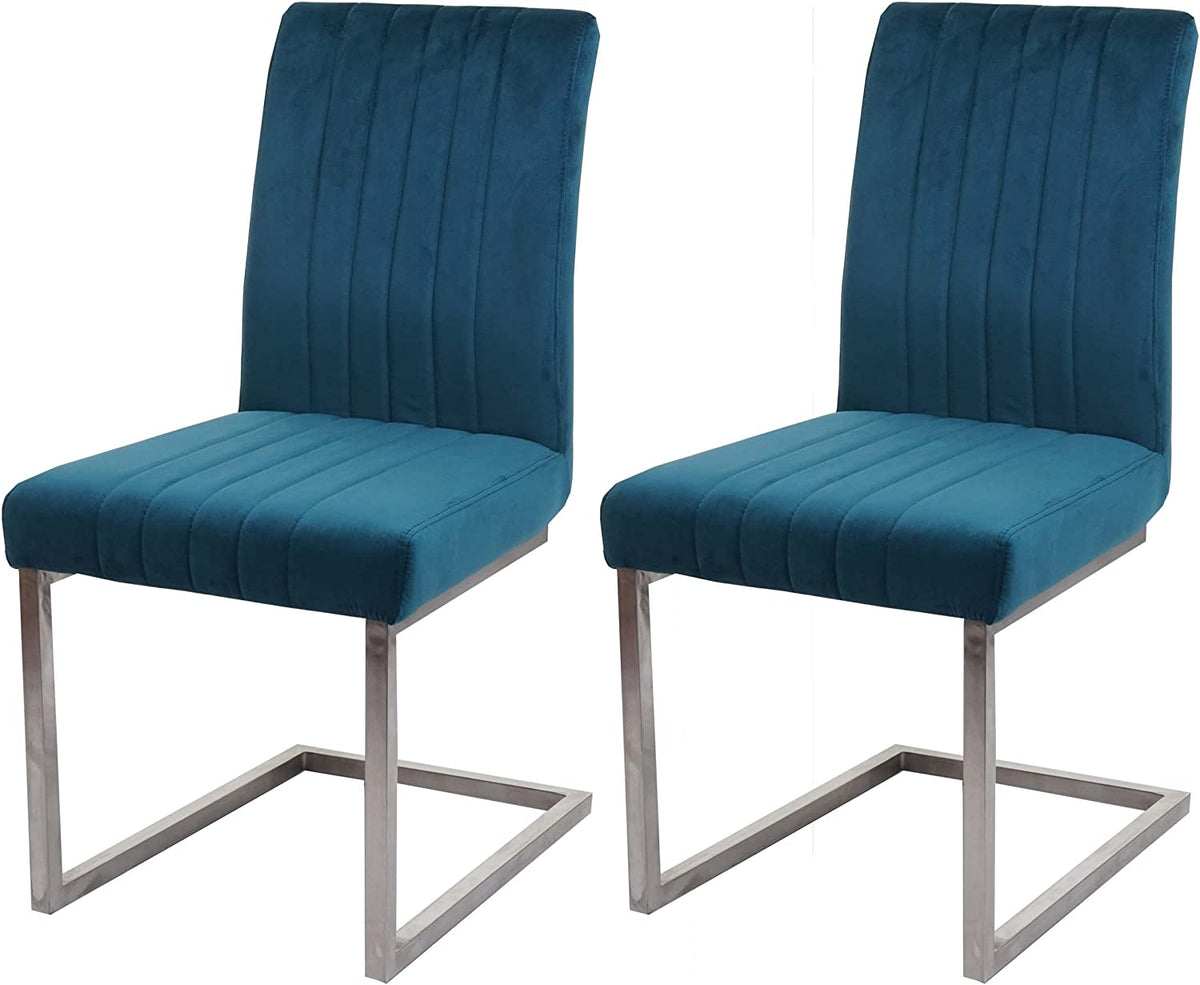 Lot de 2 chaises de salle à manger chaise de conférence en acier inoxy ...