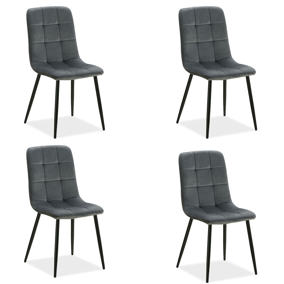 Lot de 4 chaises de salle à manger cuisine confortable et moderne en t ...