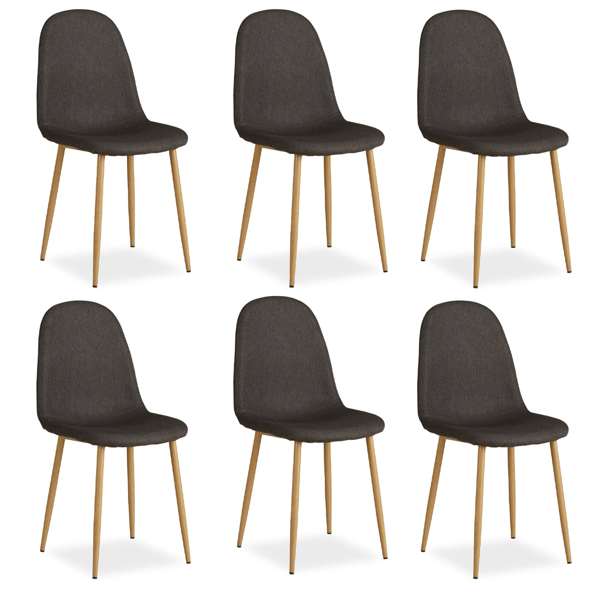 Lot de 6 chaises de salle à manger cuisine confortable et moderne en t ...
